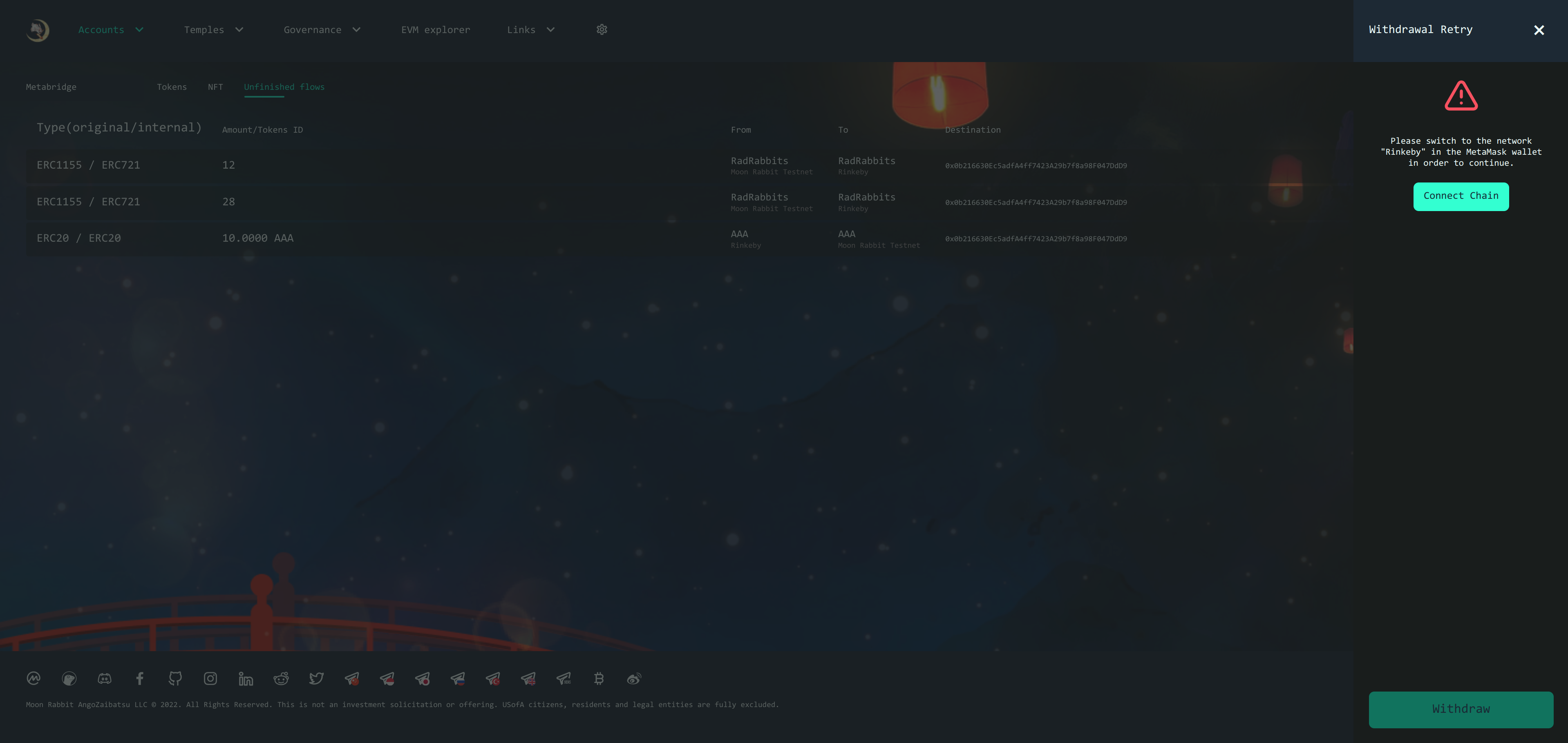 Guide Of Using EVM Ethereum NFT Bridge · MoonRabbit
